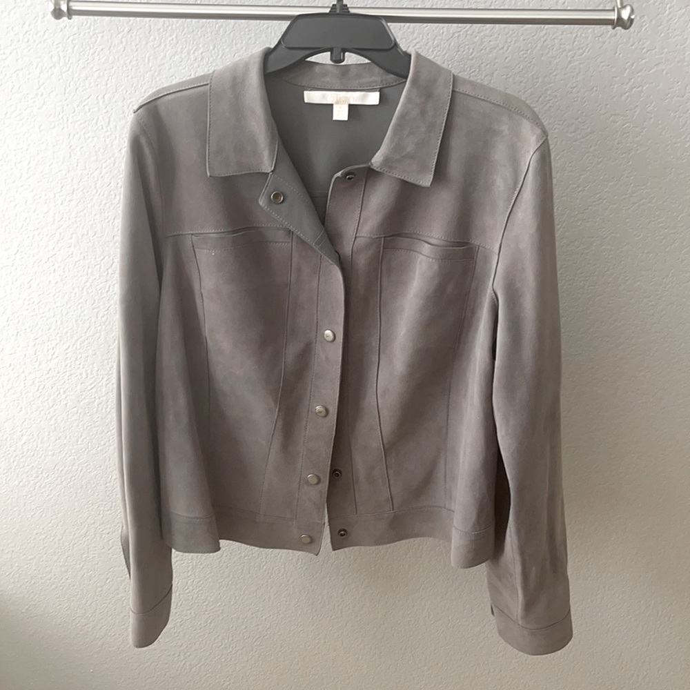 Gorgeous Grey Suede Jacket -100% Leather - Gem